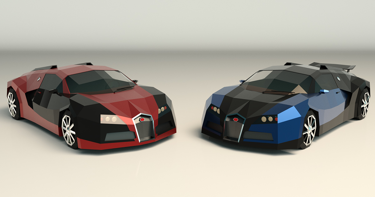 Low Poly Sports Car 03 | 3D Land | Unity Asset Store