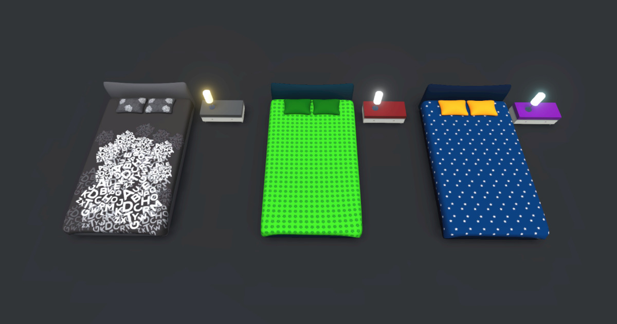 Bed and Lamp for Kids Room | 3D Furniture | Unity Asset Store