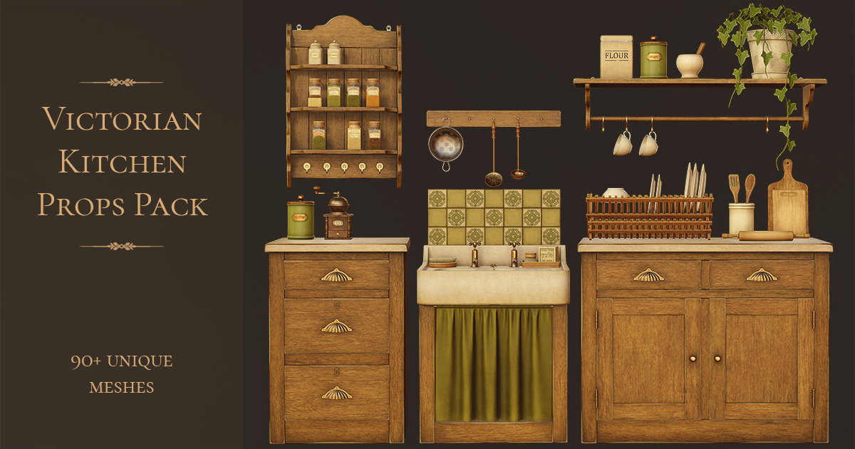 Victorian Kitchen Props Pack | 3D Furniture | Unity Asset Store