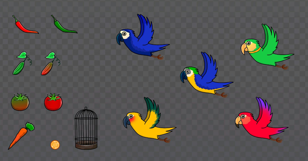 Parrots 2D Bird's (Game assets) | 2D Characters | Unity Asset Store