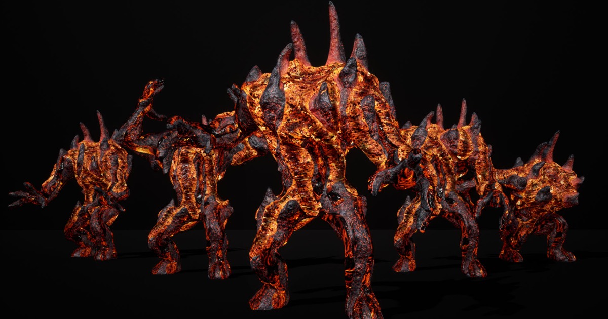 Hell demonic defender golem | 3D 생물 | Unity Asset Store