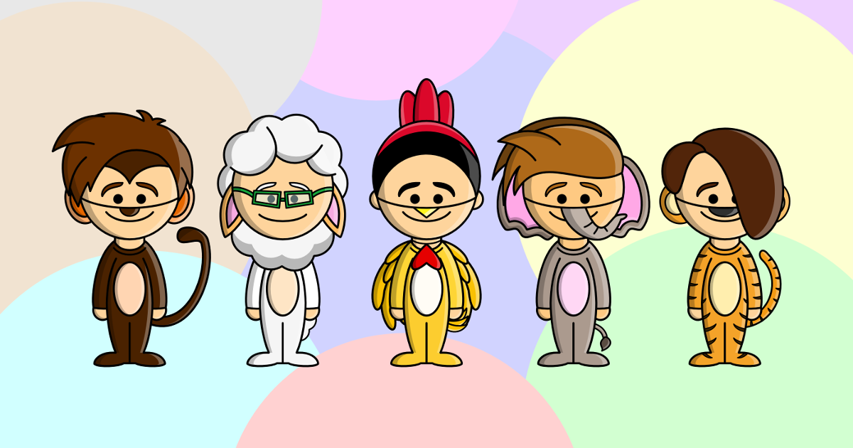 Kids Clipart Animals Pack (PartyHead Kiddos) | 2D 캐릭터 | Unity Asset Store