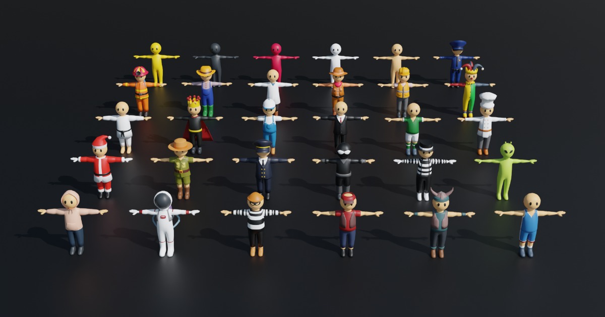 30 HYPERCASUAL CHARACTERS | 3D Characters | Unity Asset Store