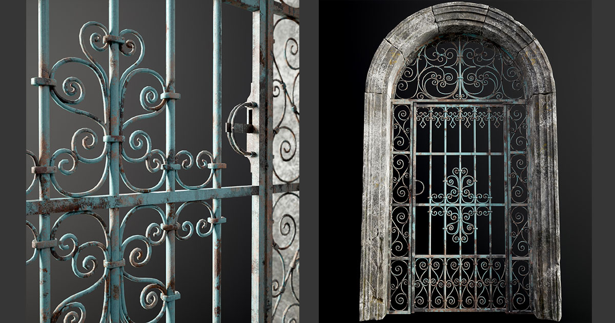 Old Forged gate | 3D Exterior | Unity Asset Store