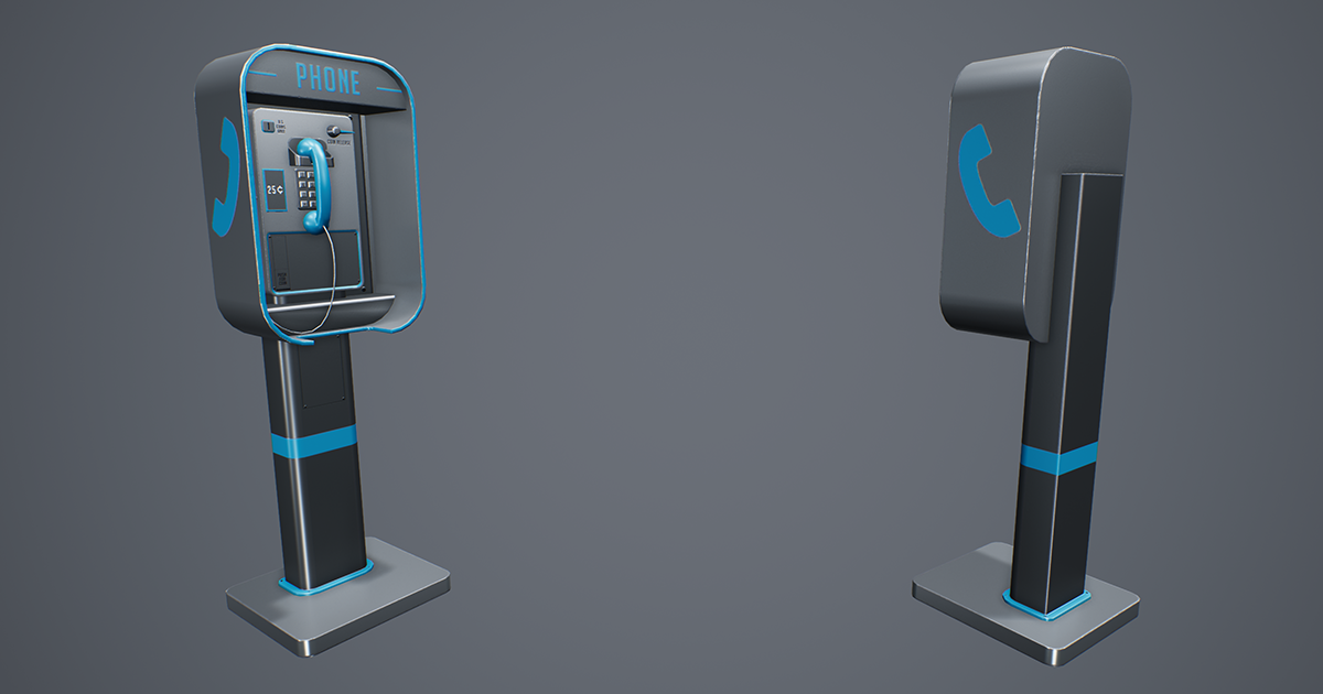 Stylized Phone Booth | 3D Exterior | Unity Asset Store