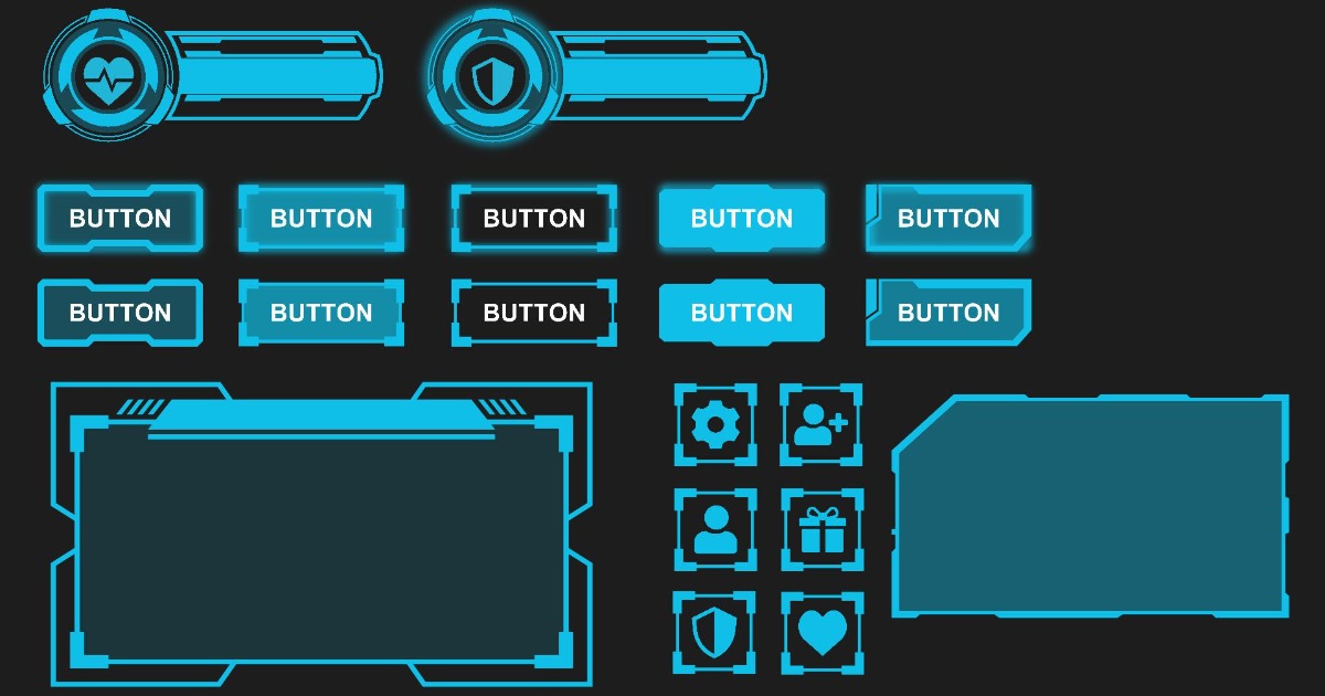 SCI-FI Futuristic UI component and HUD s | 2D GUI | Unity Asset Store