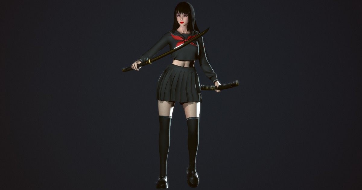 Japanese School Girl | 3D Characters | Unity Asset Store