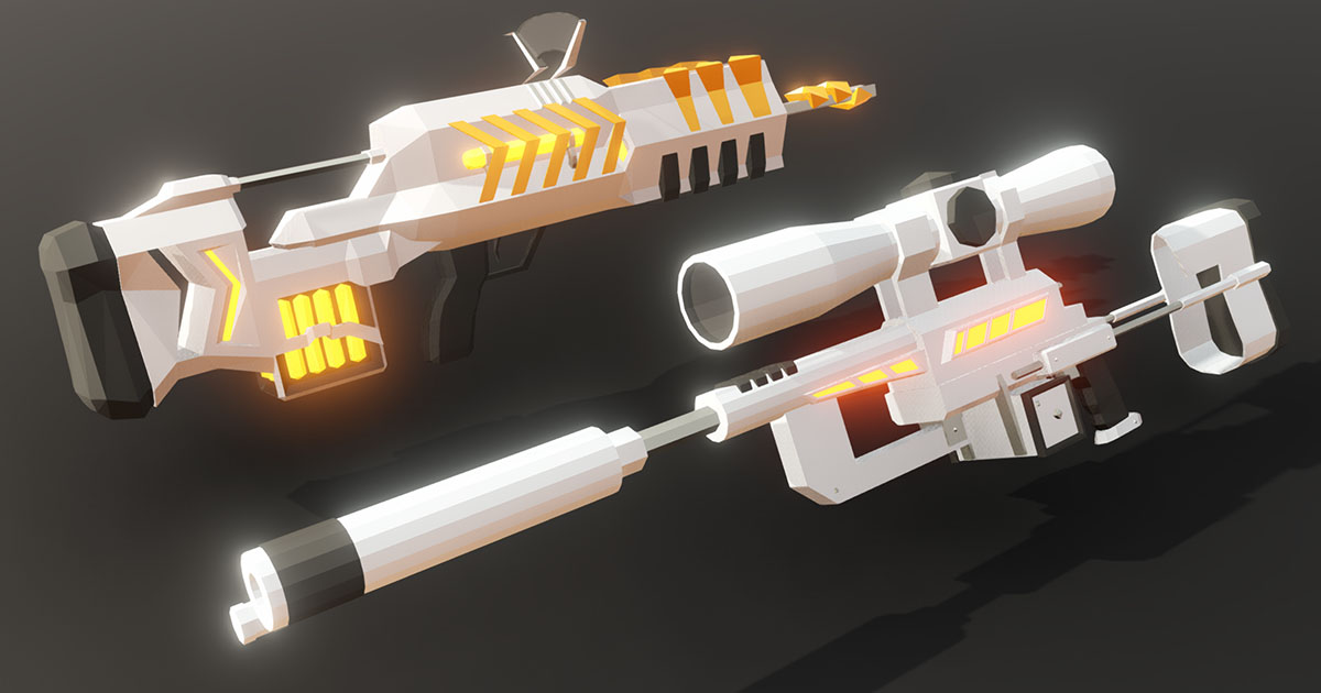 Lowpoly Sci Fi Weapon Pack | 3D Guns | Unity Asset Store