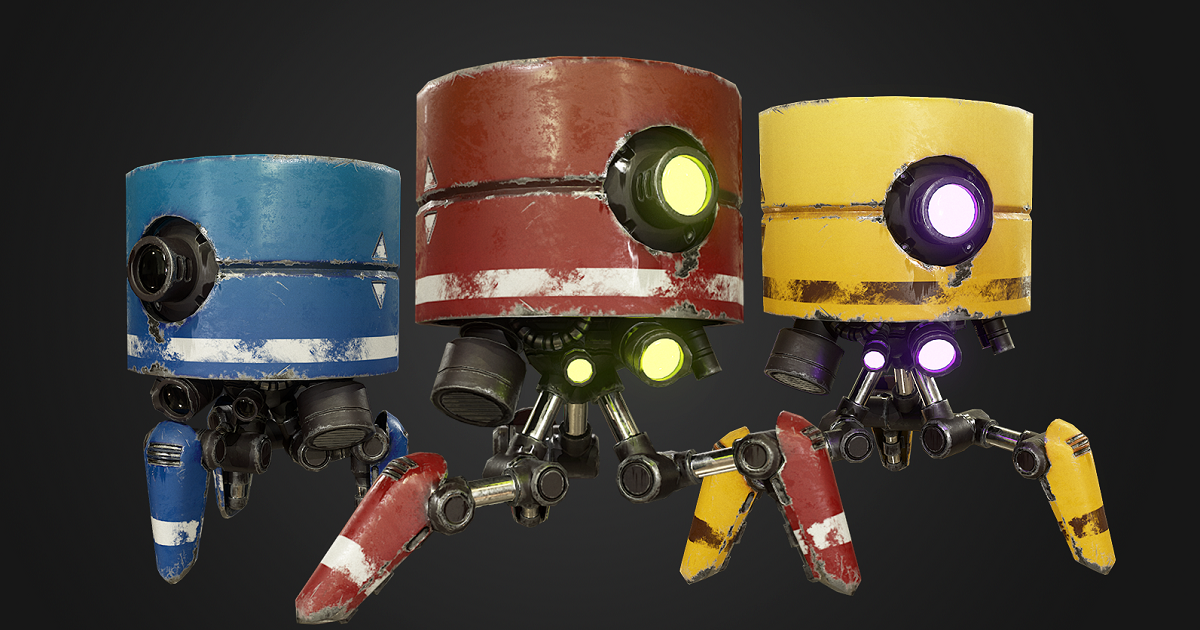 AAA PBR Recon Robot Droid Set | 3D Props | Unity Asset Store