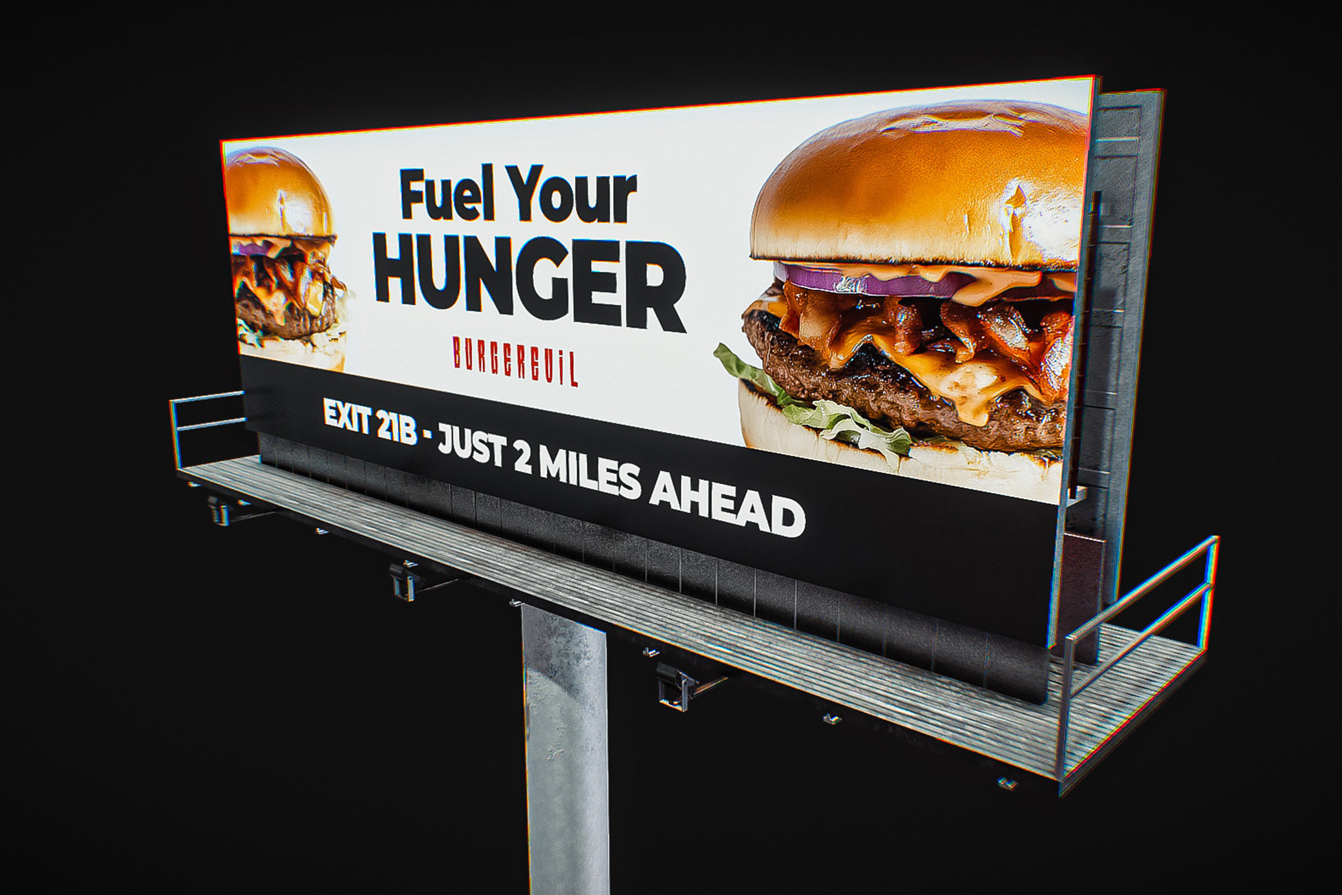Billboard Fast Food 3D Model by 3D Skill Up