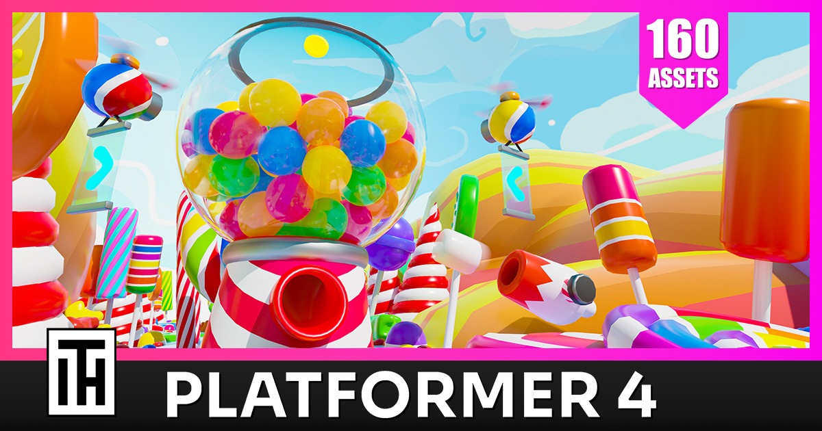 Platformer 4 Candy - Low Poly 3D Models Pack | 3D Fantasy | Unity Asset ...