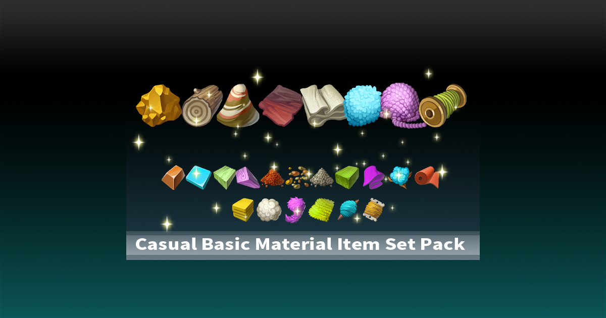 Casual Basic Material Item Set Pack | 2D Icons | Unity Asset Store