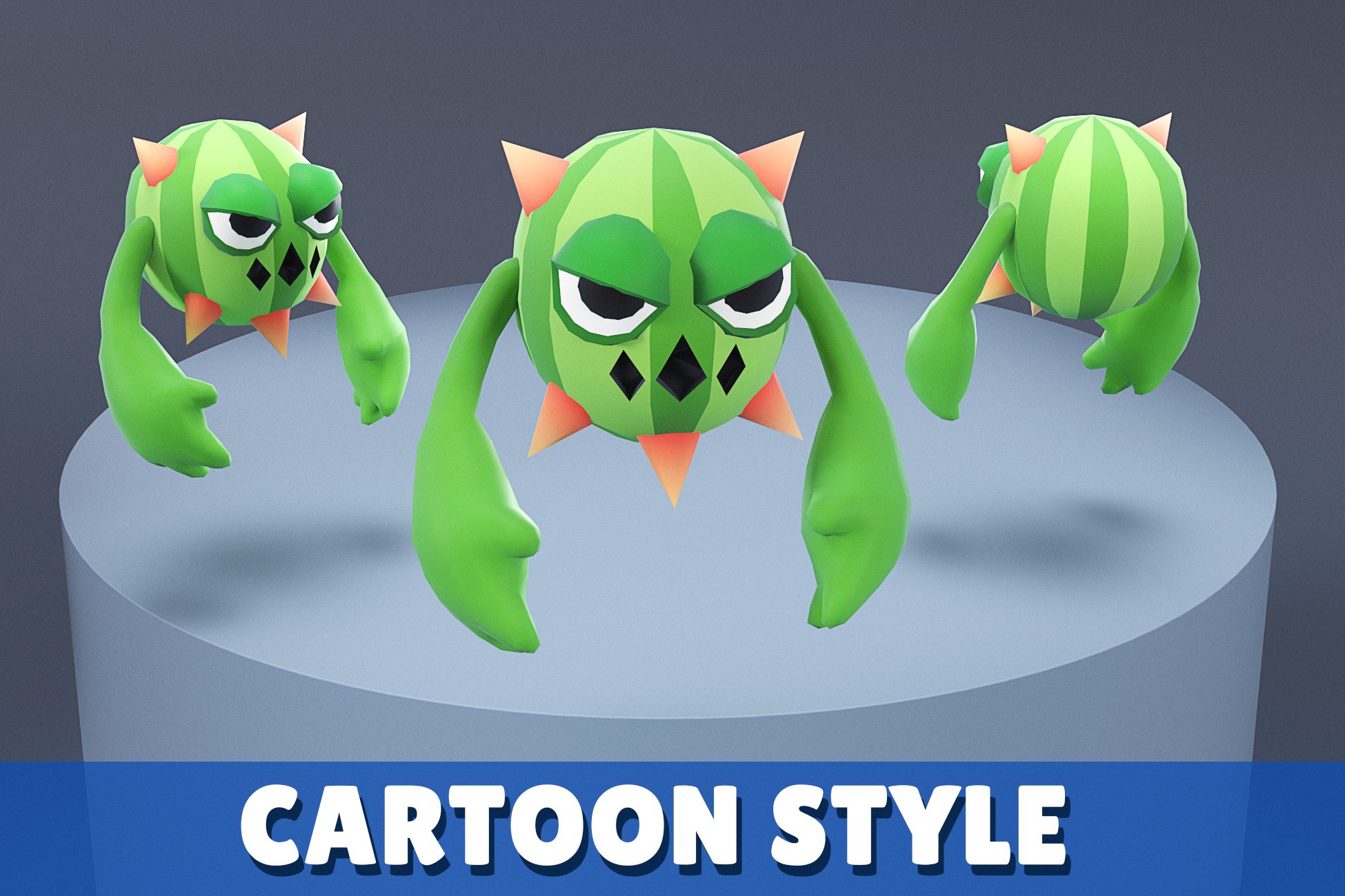 Cartoon Characters - Small Cactus Warrior | 3D Creatures | Unity Asset ...