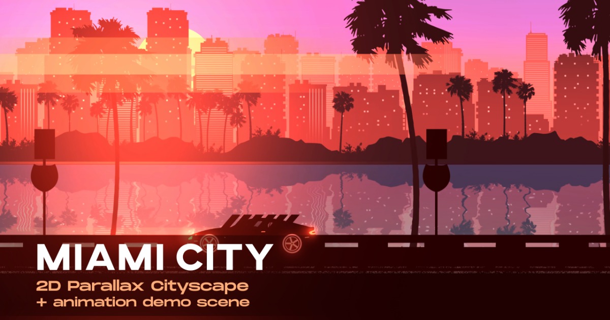 Miami city | 2D Environments | Unity Asset Store