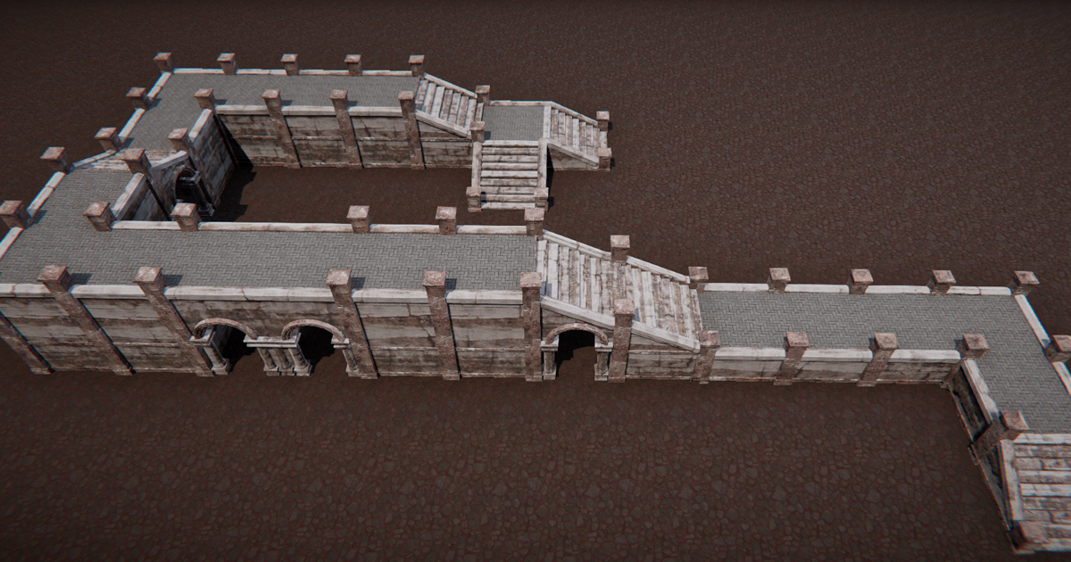 Modular Courtyard | 3D 历史建筑 | Unity Asset Store