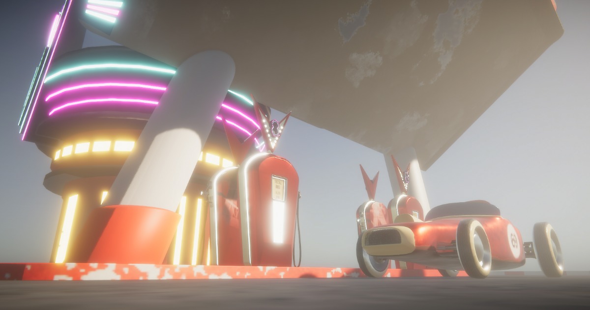Retrowave Gas Station | 3D Roadways | Unity Asset Store