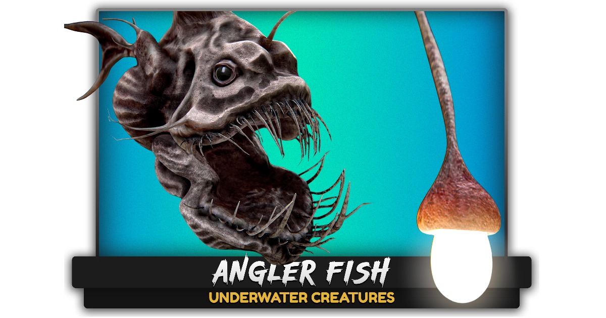 Fish low poly model / Anglerfish lowpoly / ocean horror / monster fish ...