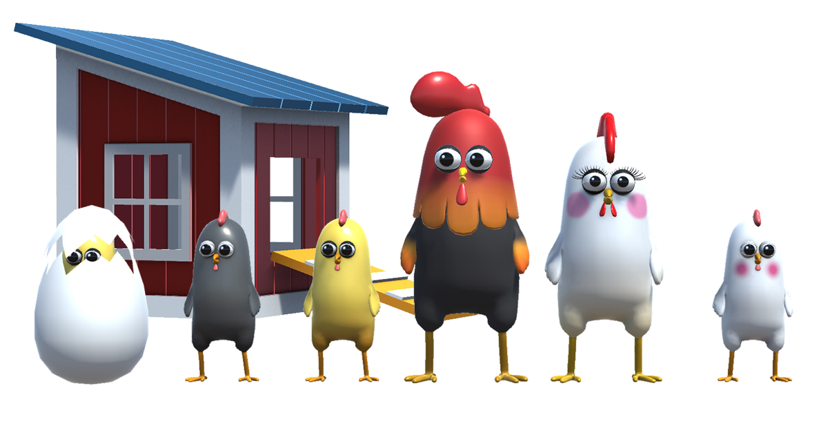 Funny chicken family | Characters | Unity Asset Store