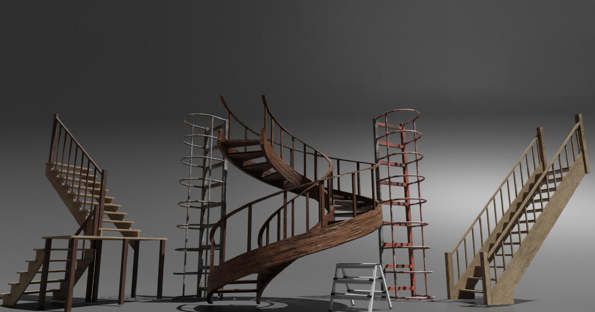 Realistic stairs pack, 17 - prefabs. | 3D Environments | Unity Asset Store
