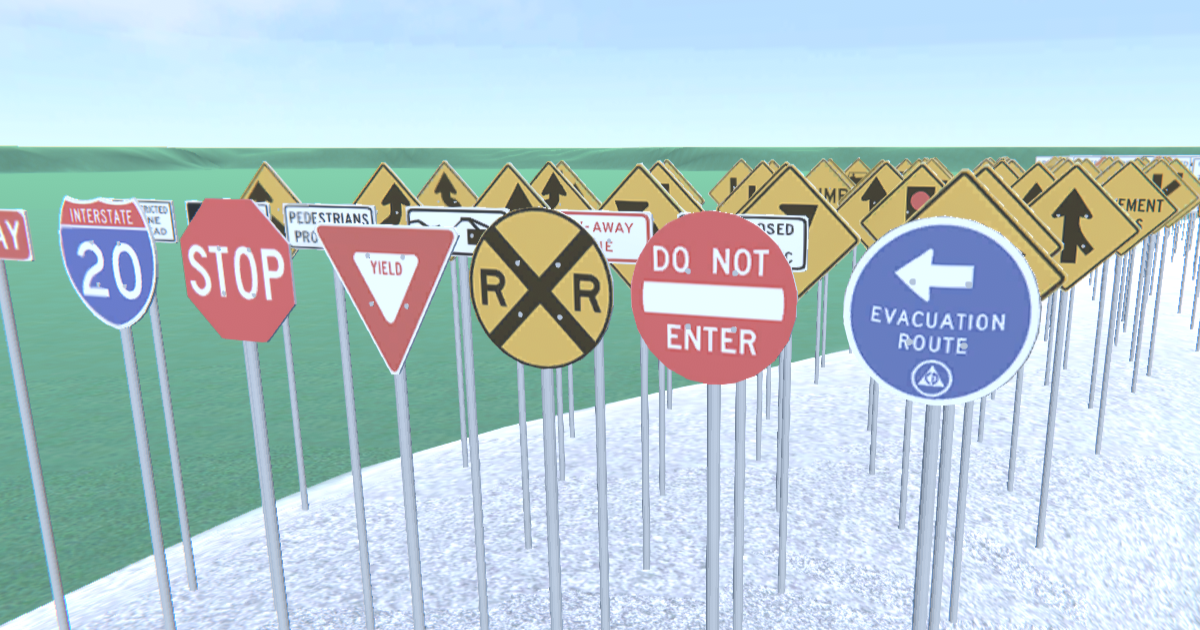 Road sign - Big pack | 3D Industrial | Unity Asset Store