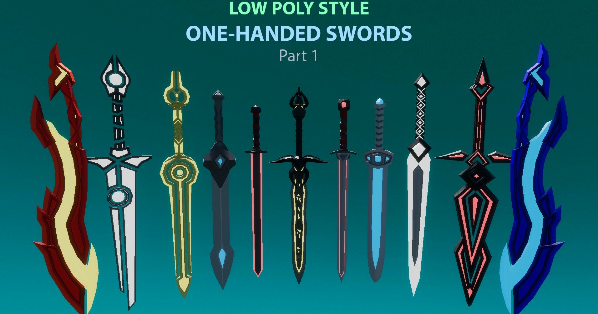 Low Poly Style 1H Swords Part 1 | 3D 무기 | Unity Asset Store