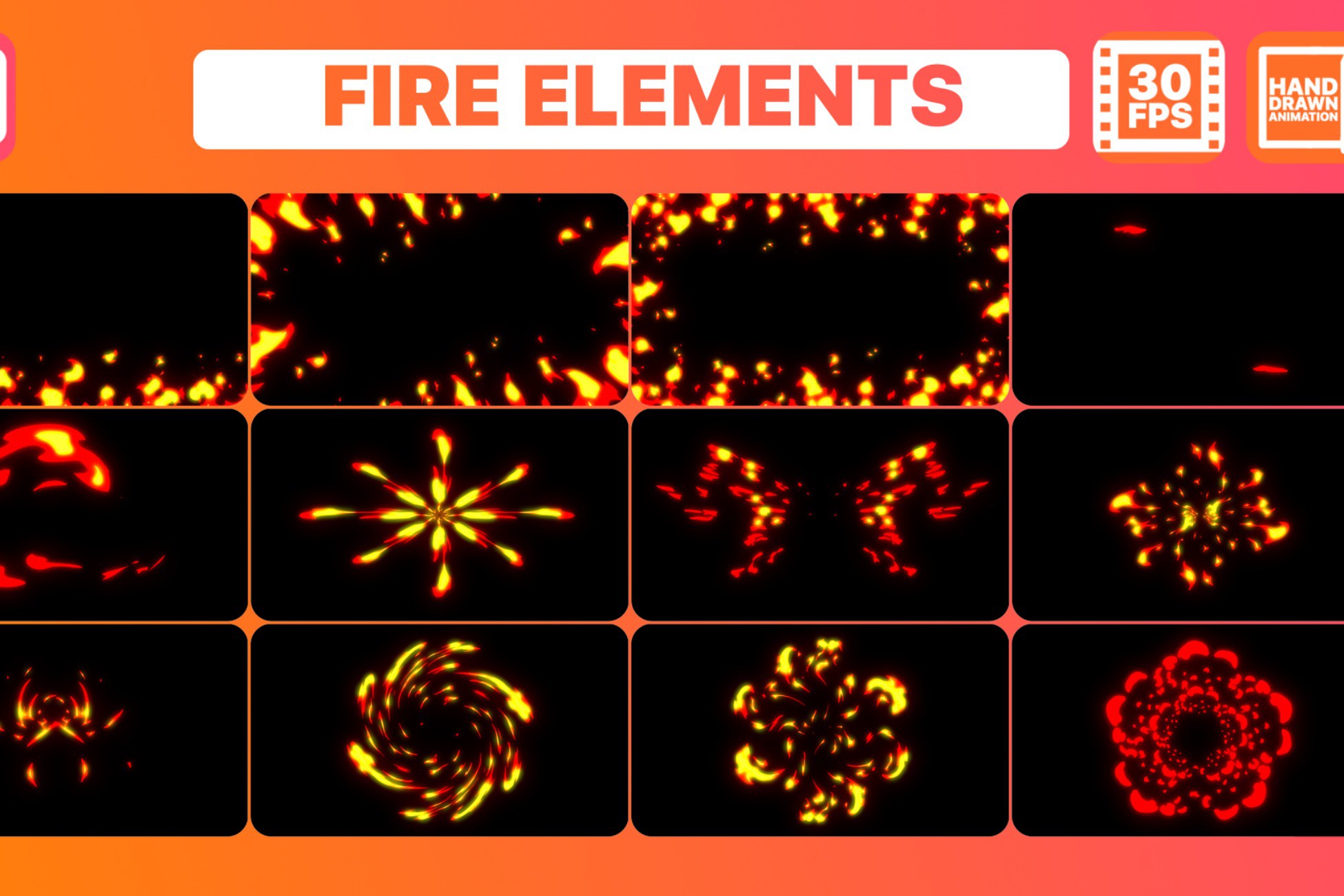 Fire Elements And Backgrounds (10.11) | 2D テクスチャ＆マテリアル | Unity Asset Store