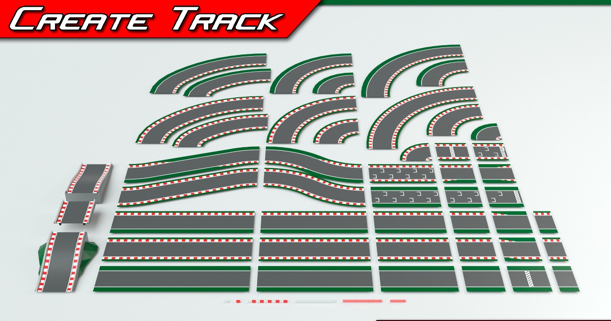 Modular Lowpoly Track Roads | 3D Roadways | Unity Asset Store