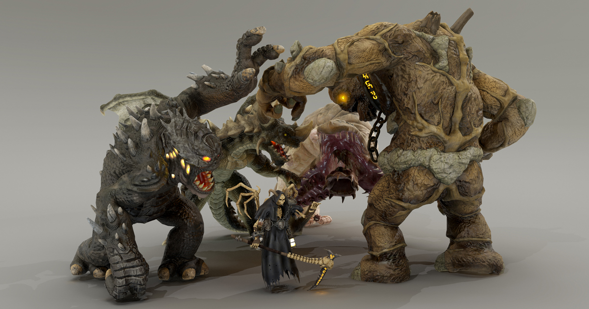 HEROIC FANTASY BOSSES Vol 1 | 3D Creatures | Unity Asset Store