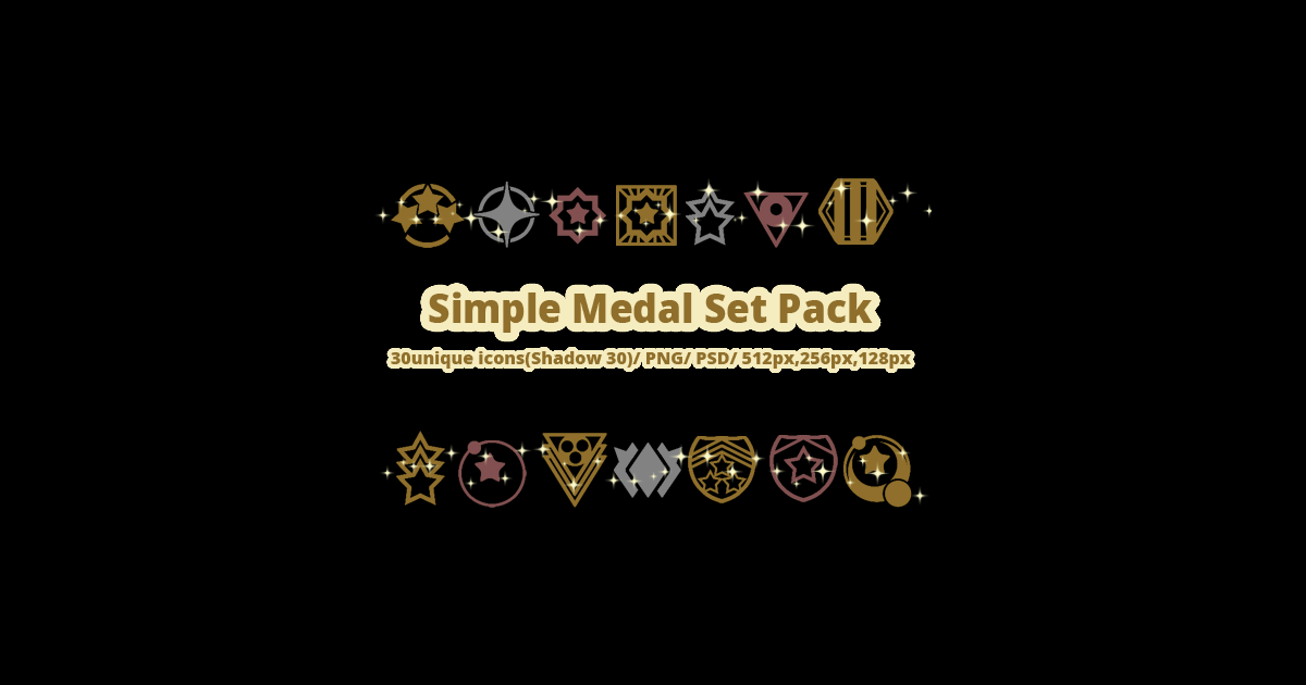 Simple Medal Set Pack | 2D Icons | Unity Asset Store