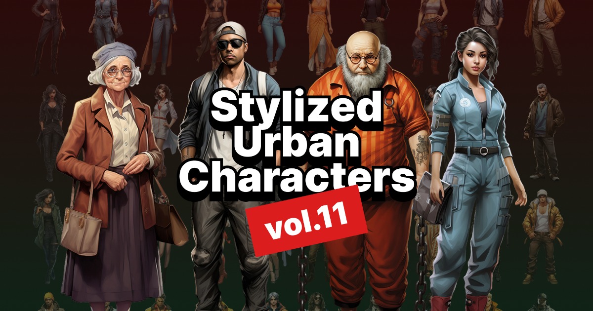Unique stylized urban civilian characters portraits hand paint full ...
