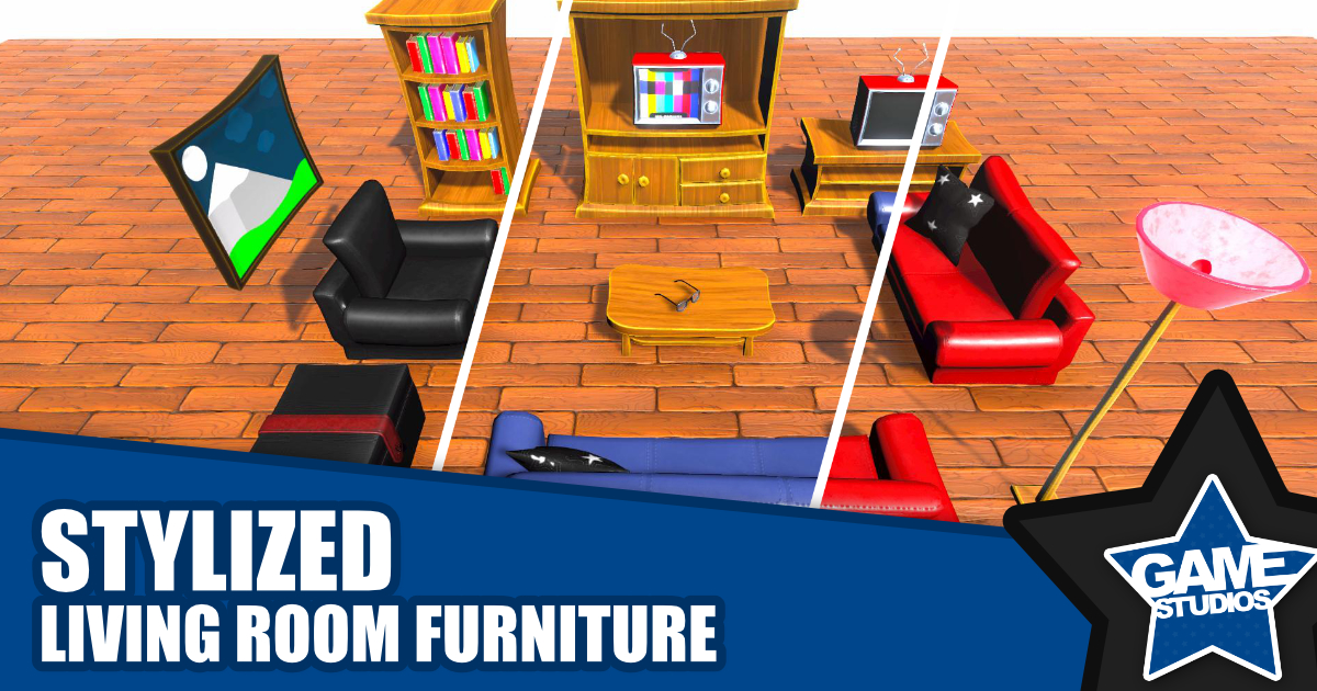 Stylized Living Room Furniture | 3D Furniture | Unity Asset Store
