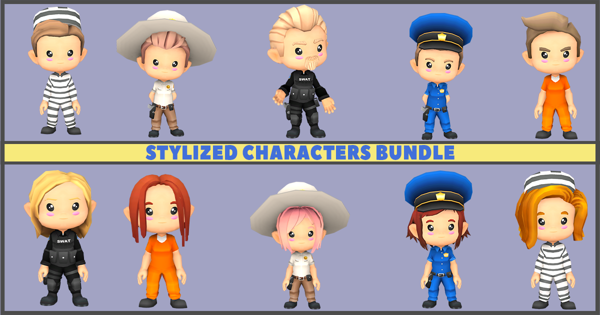 Royalty Police station Stylized Characters Bundle | 3D Characters ...