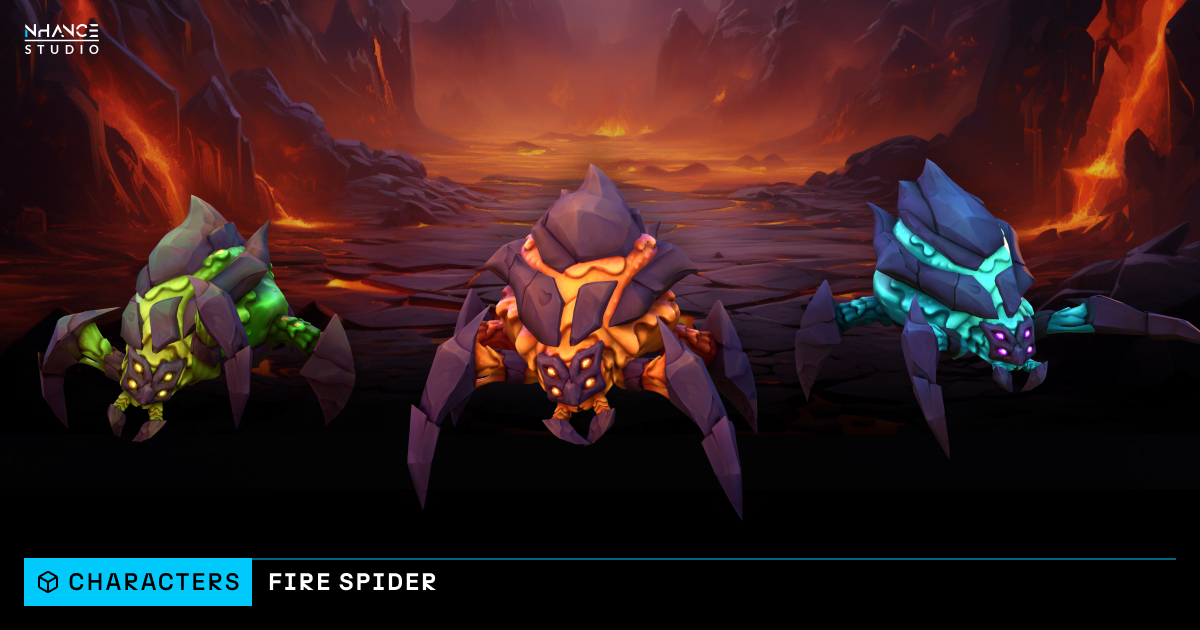 Stylized Fantasy Fire Spider | 3D Animals | Unity Asset Store