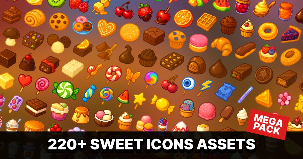 Sweet Cafe & Dessert Icons Pack – Candy, Drinks, Pastries, and ...