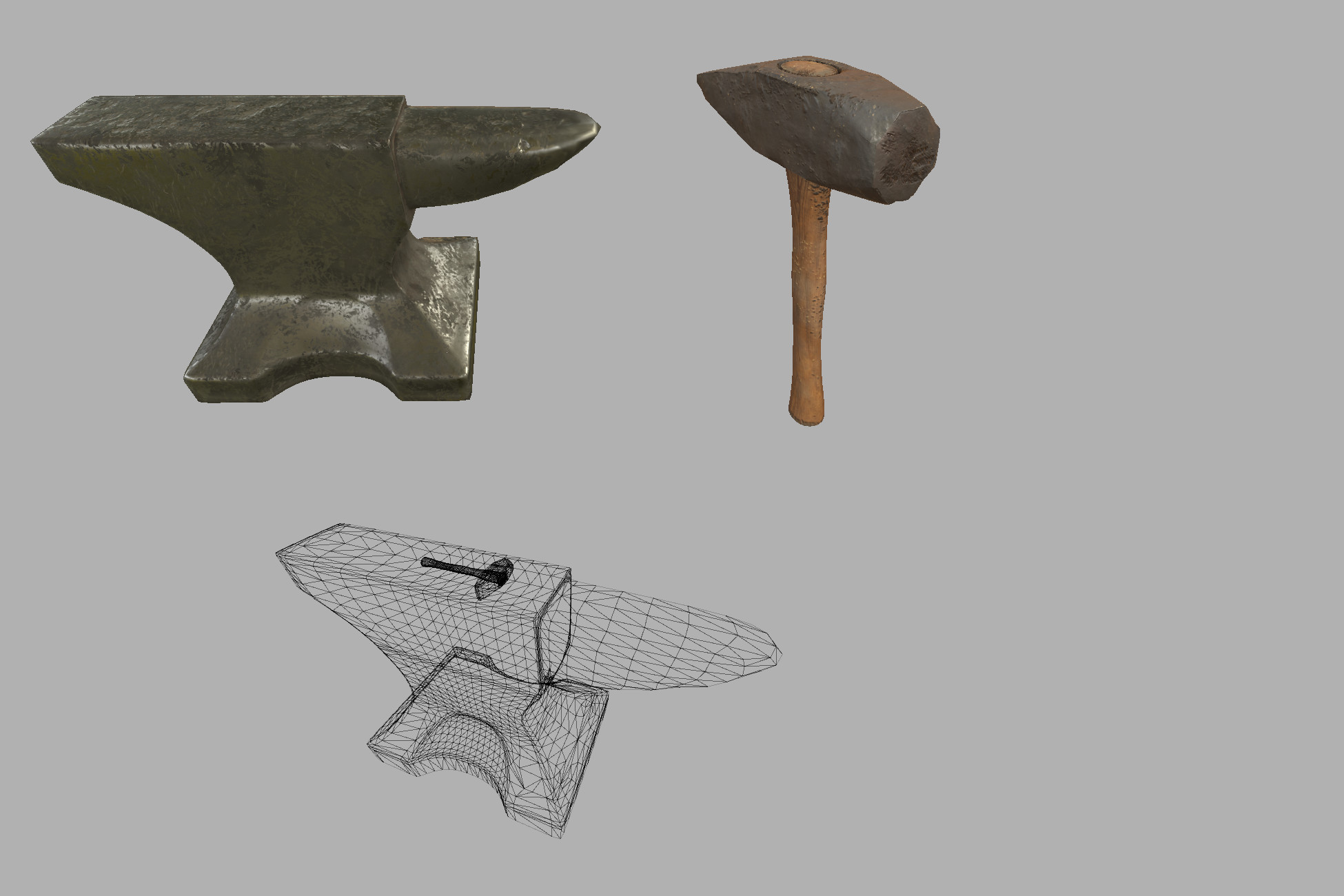 PBR VR-ready anvil and mallet | 3D Props | Unity Asset Store