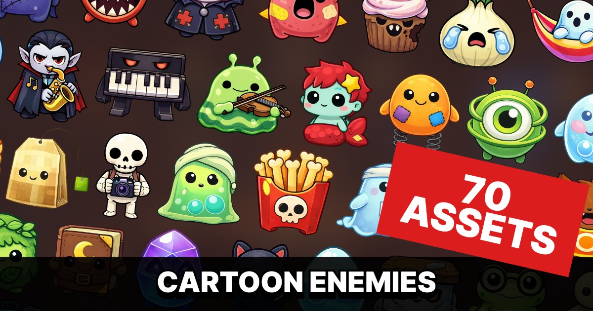 Cute and Aggressive Cartoon Game Monsters Icon Pack | 2D Characters ...