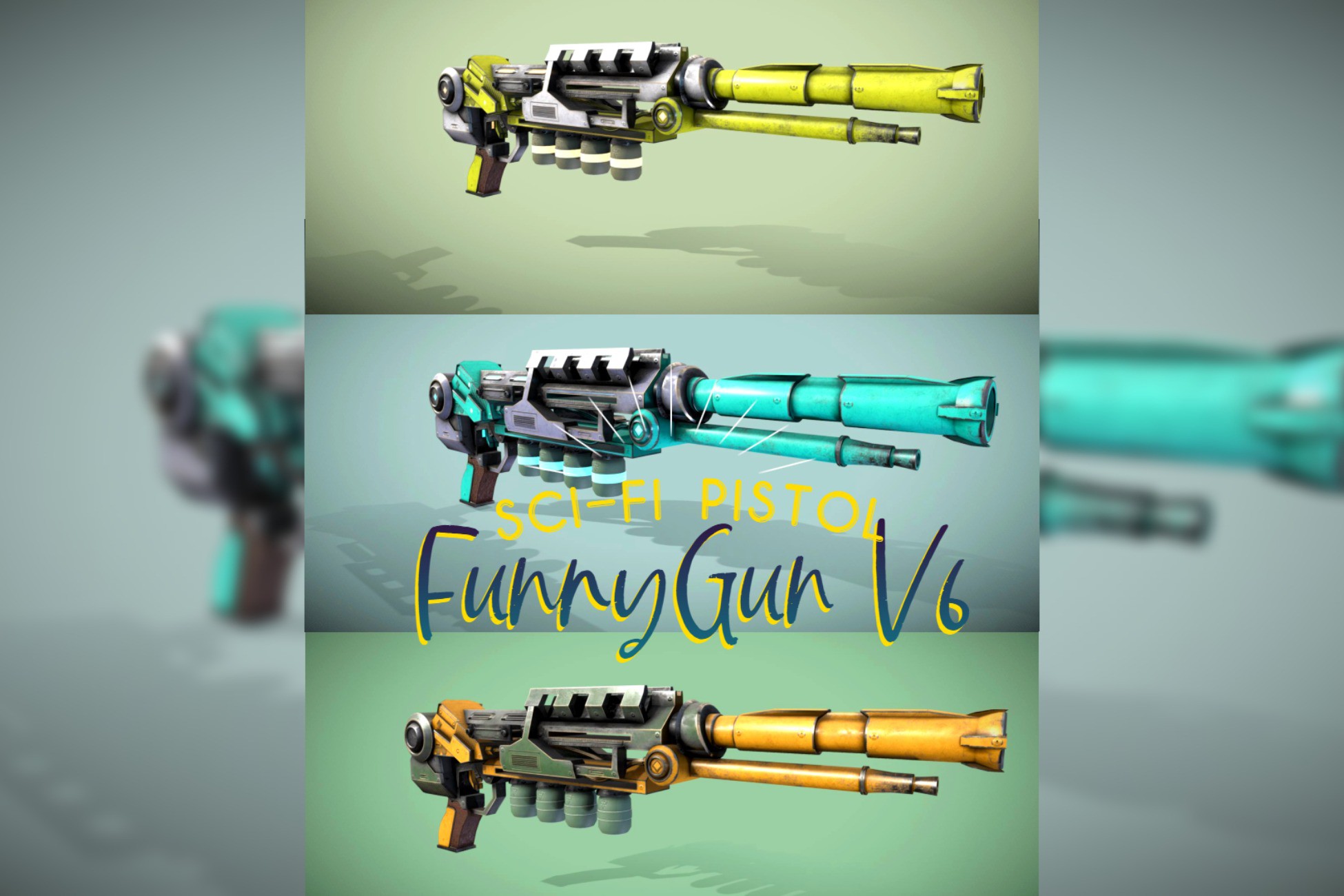 FunnyGun V6 Sci-fi Pistol | 3D Weapons | Unity Asset Store