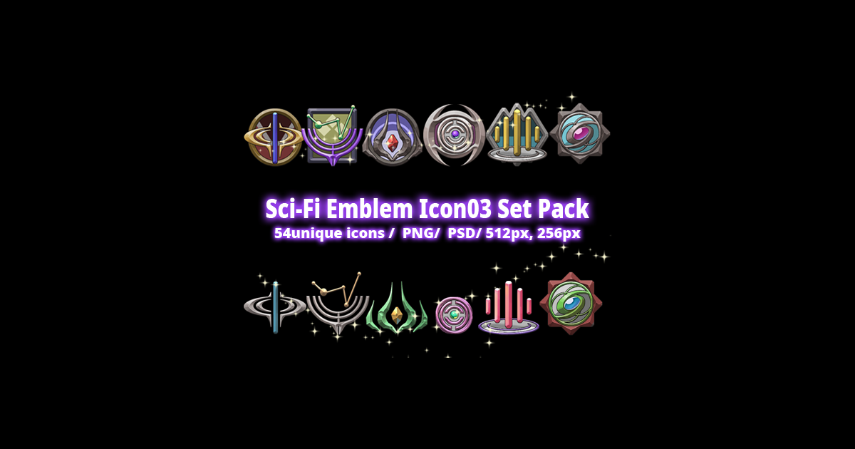 Sci-Fi Emblem Icon03 Set Pack | 2D Icons | Unity Asset Store