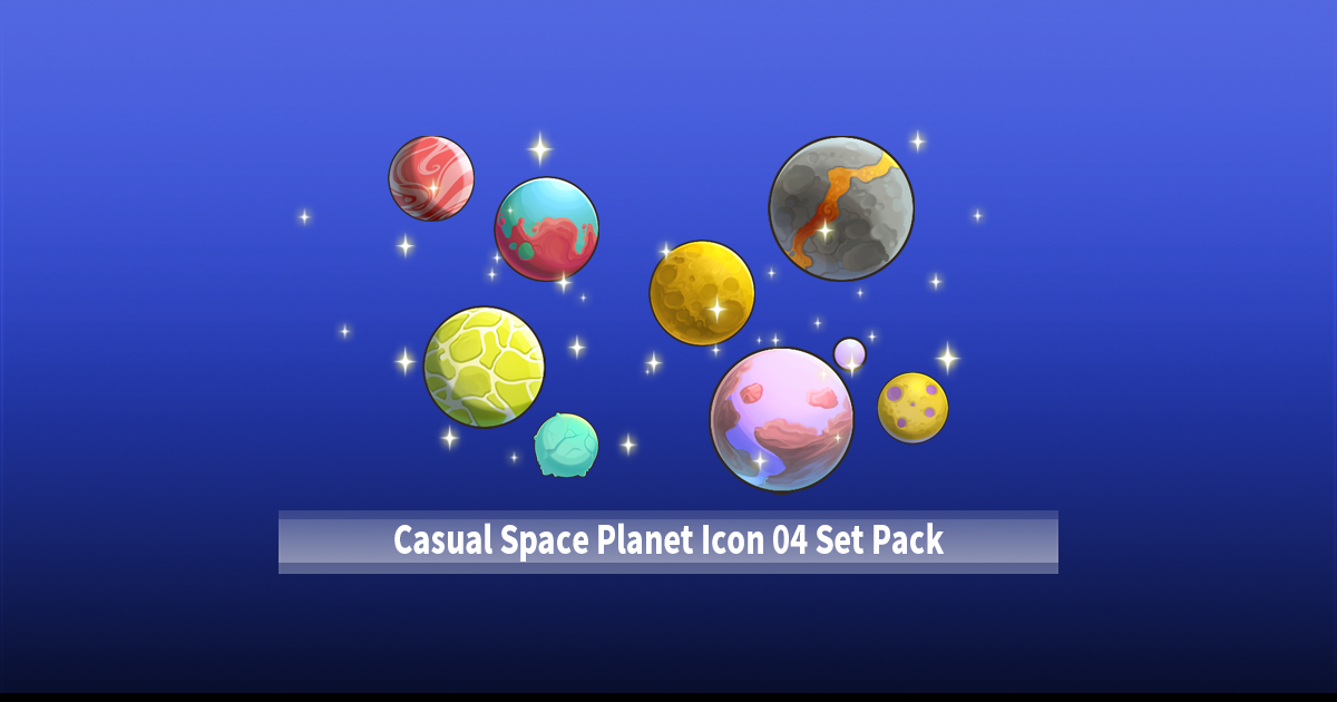 Casual Space Planet Icon 04 Set Pack | 2D Icons | Unity Asset Store