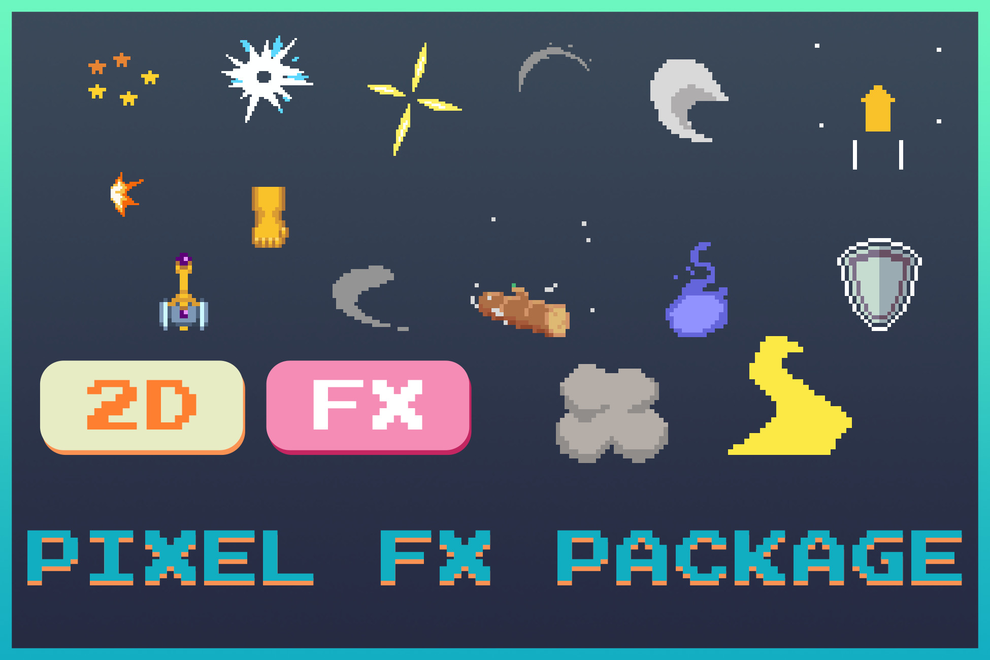 +70 Pixel Effects Package |Heal |Stun |Kawarimi no Jutsu |Explosion ...