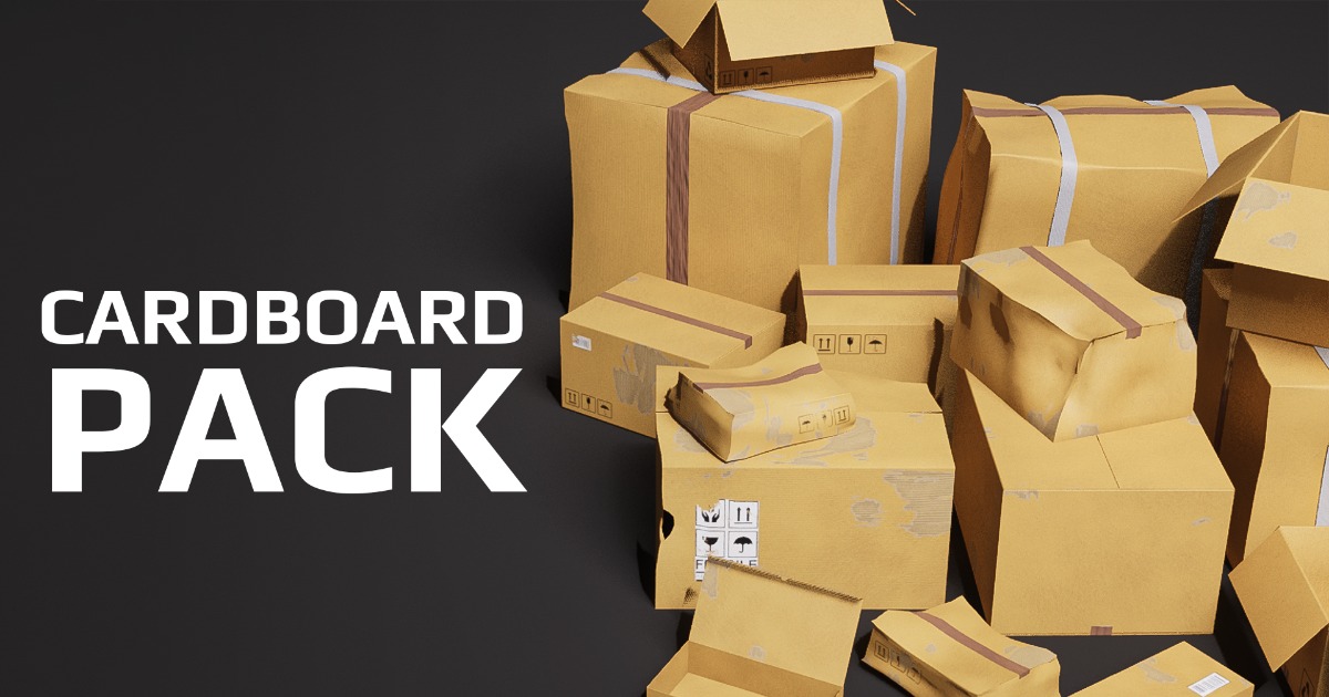 Cardboard Carton Boxes 3d Props Unity Asset Store