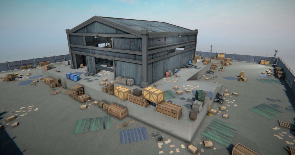 Realistic Modern Industrial Warehouse Asset Package | 3D Industrial ...