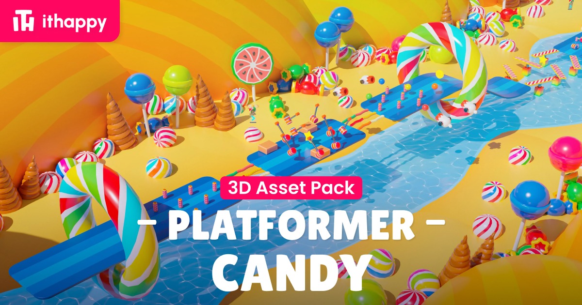 Platformer 4 Candy - Low Poly 3D Models Pack | 3D Fantasy | Unity Asset ...