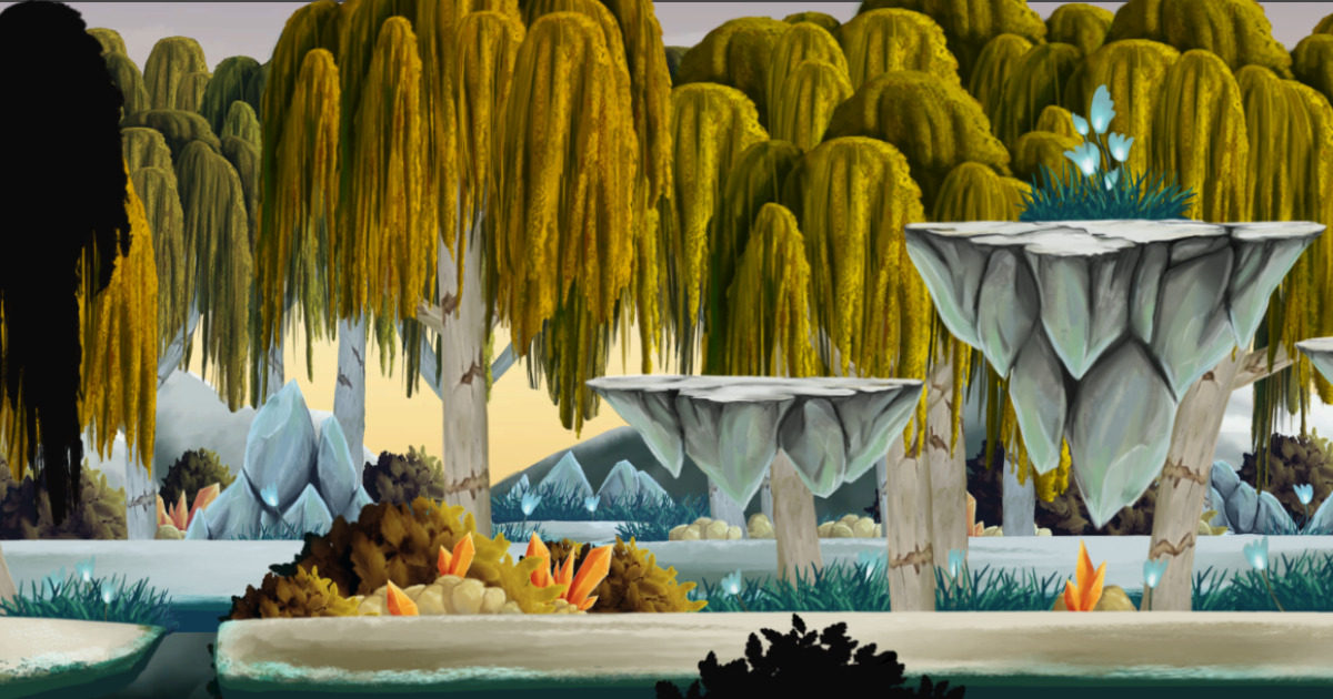 2D game Magic Forest Art | 2D Environments | Unity Asset Store