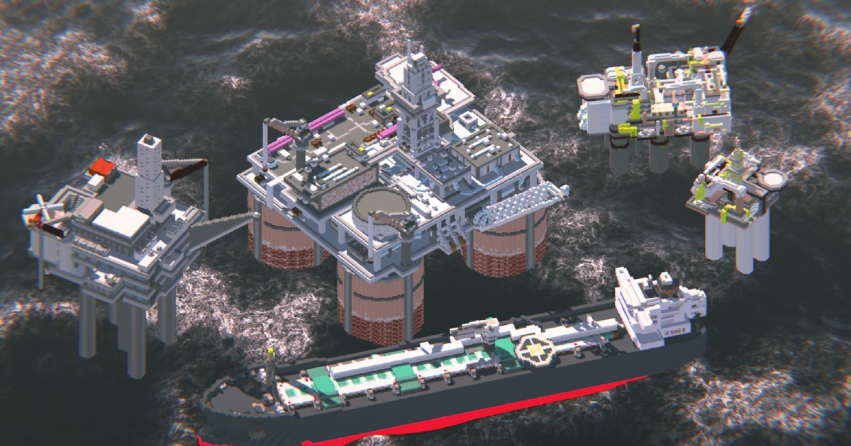 Oil Rig Platforms - 3D Collection voxel models | 3D Industrial | Unity ...