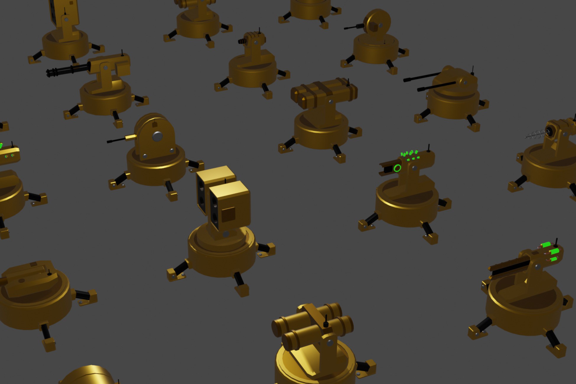 Low poly Turret Pack | 3D Guns | Unity Asset Store