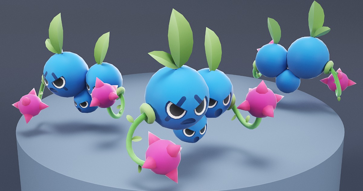 Cartoon Characters - Big Blueberry Warrior | 3D Creatures | Unity Asset ...