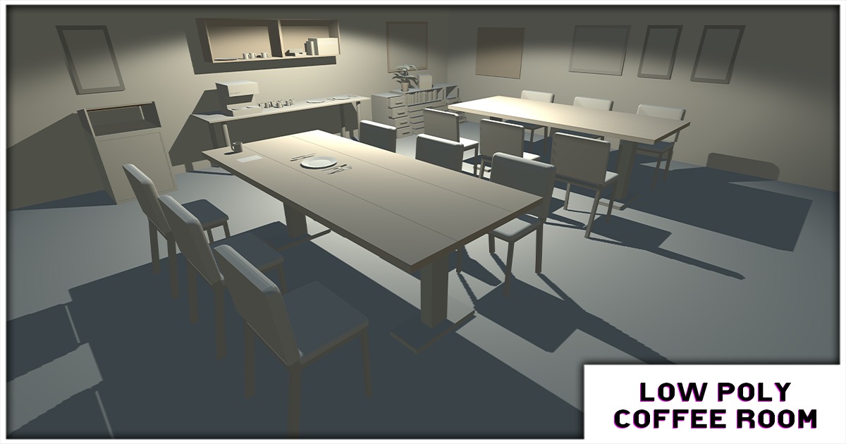 Low Poly Coffee Room | 3D Interior | Unity Asset Store