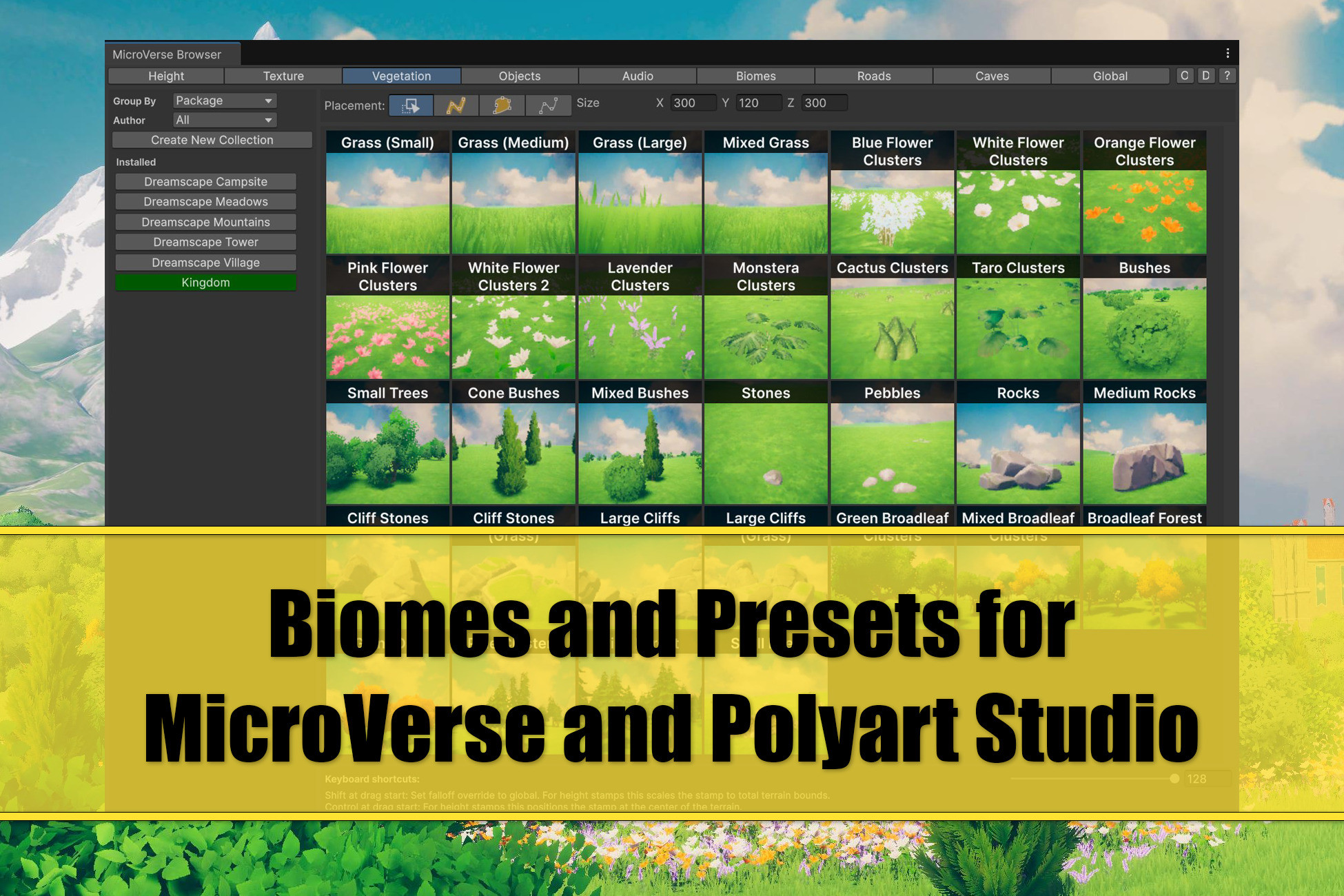 Biomes and Presets for MicroVerse + Polyart Studio by Rowlan