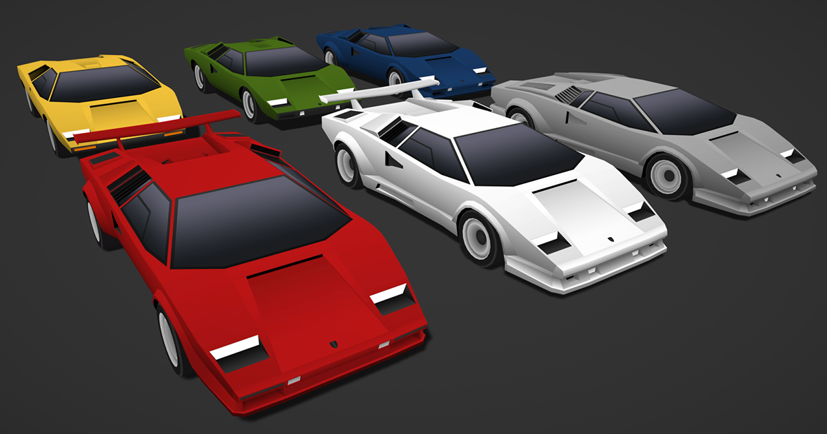 80's Italian Sport Car | 3D Land | Unity Asset Store